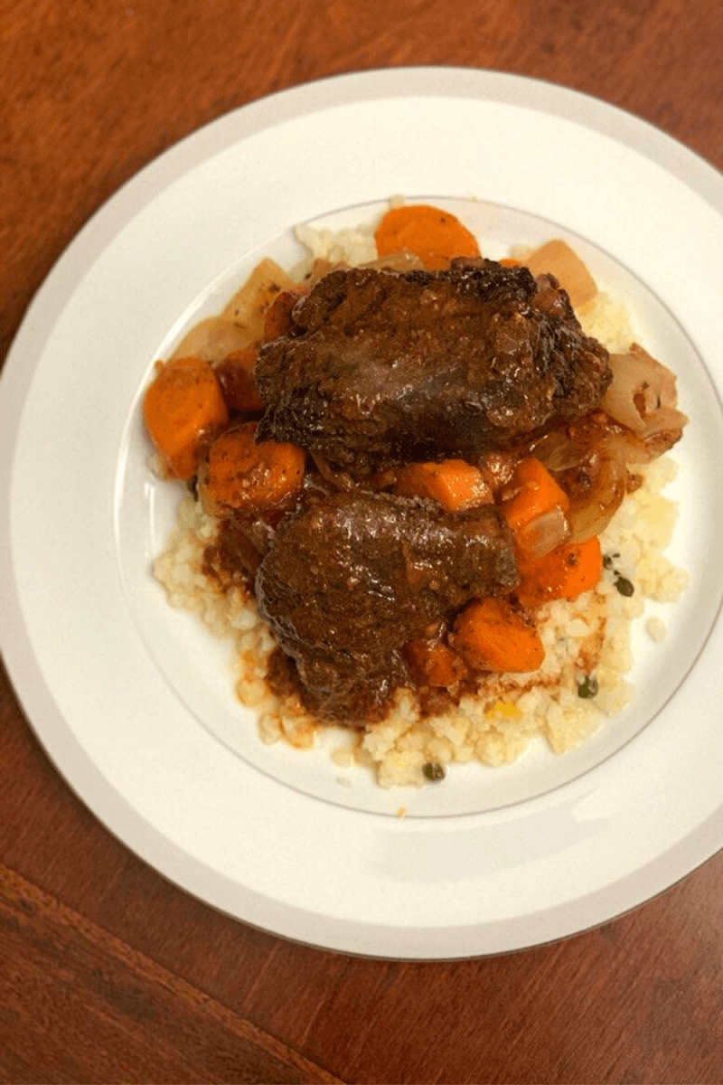 Crock Pot Braised Short Ribs with Cauliflower Rice Pilaf - Funny Is Family